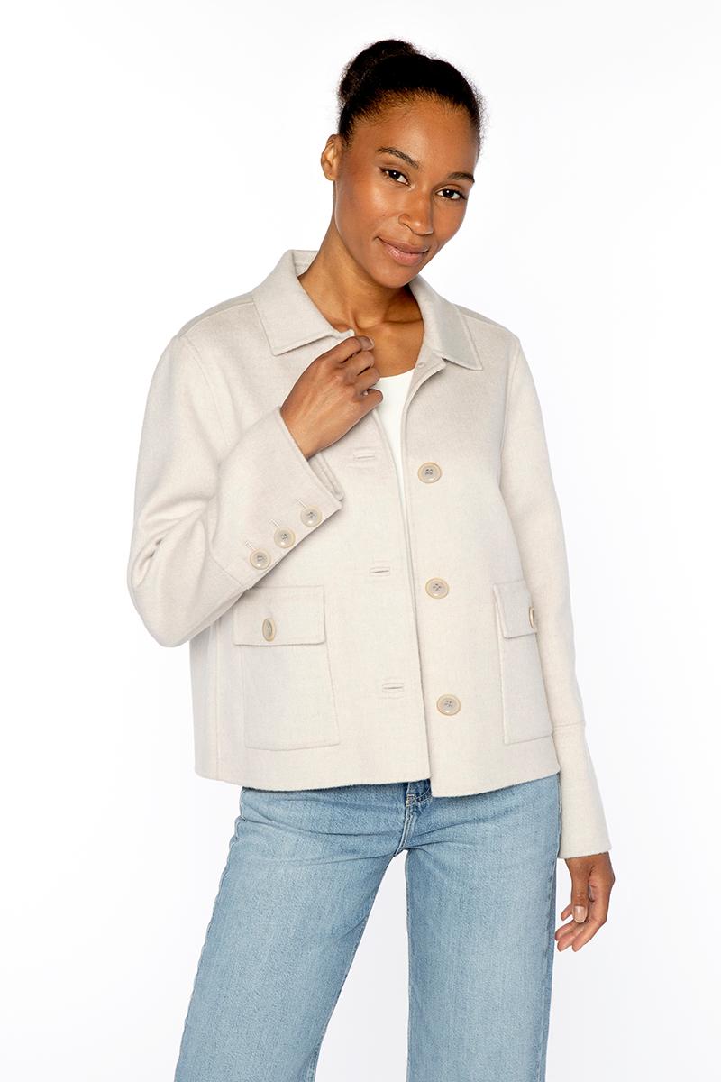 PLEAT BACK SHORT COAT – Kinross Cashmere