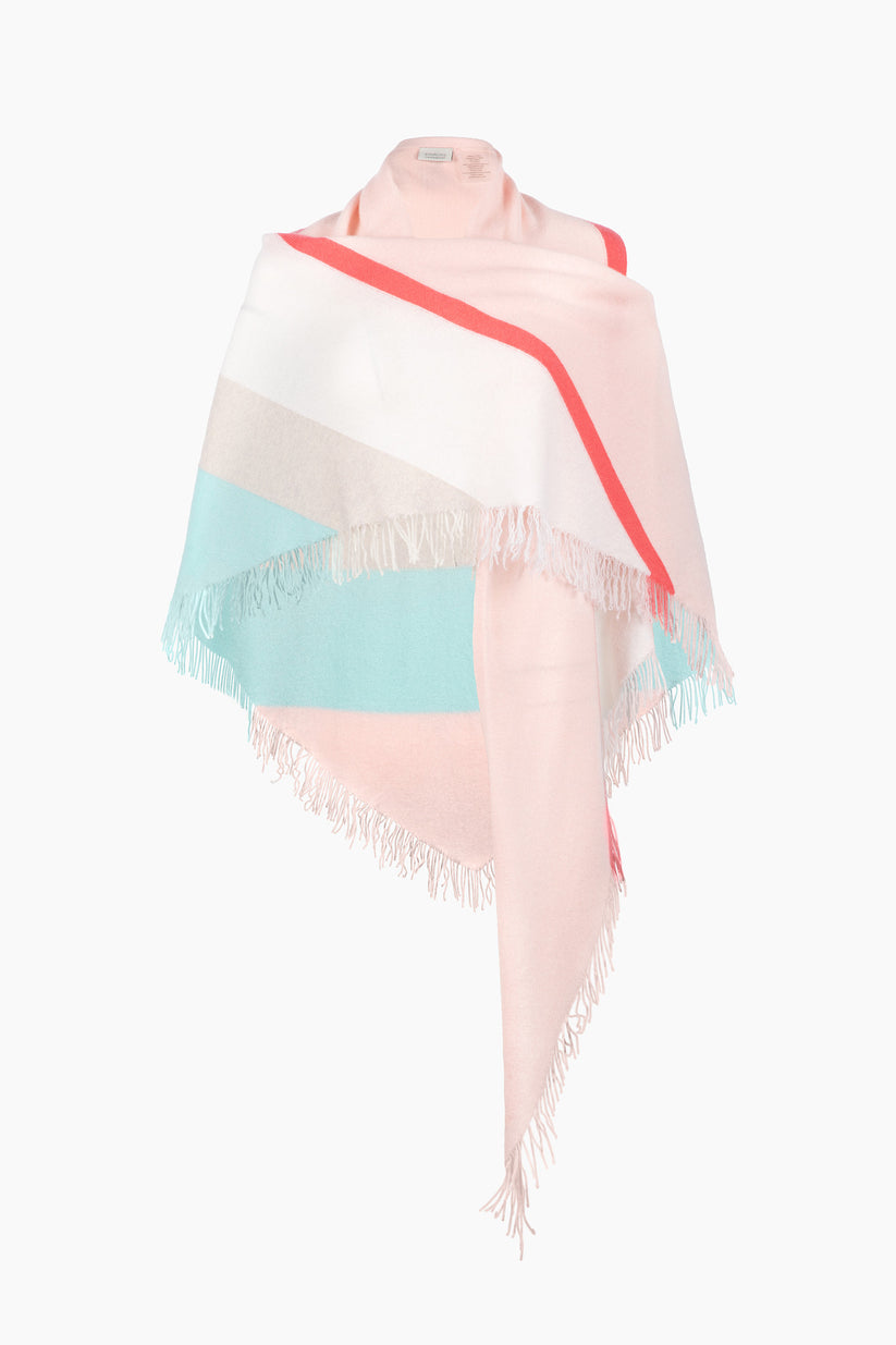 STRIPED FRINGE TRIANGLE WRAP – Kinross Cashmere